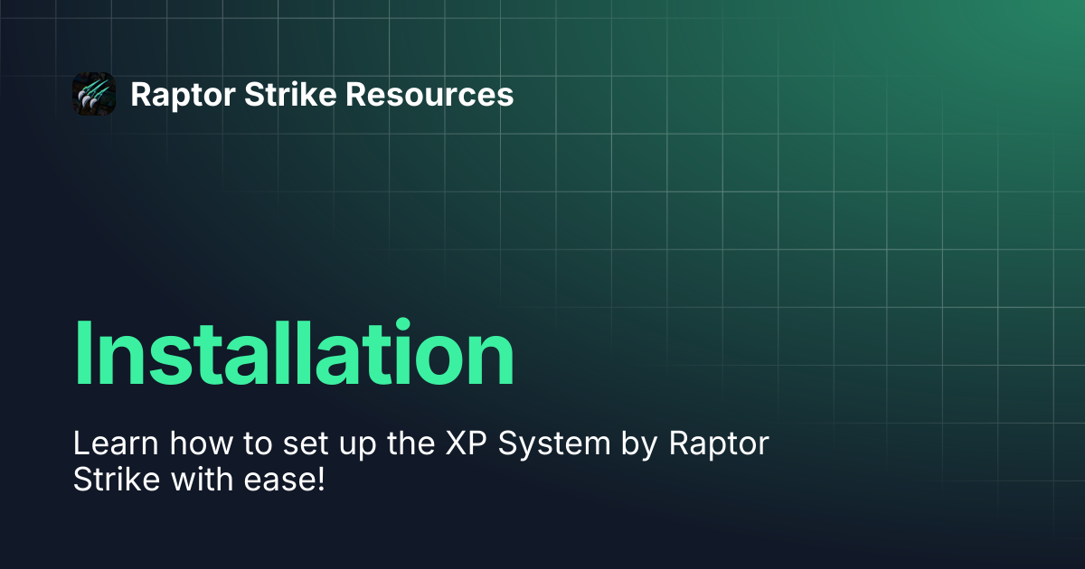 Installation | Raptor Strike Resources
