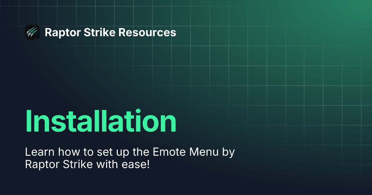 Installation | Raptor Strike Resources