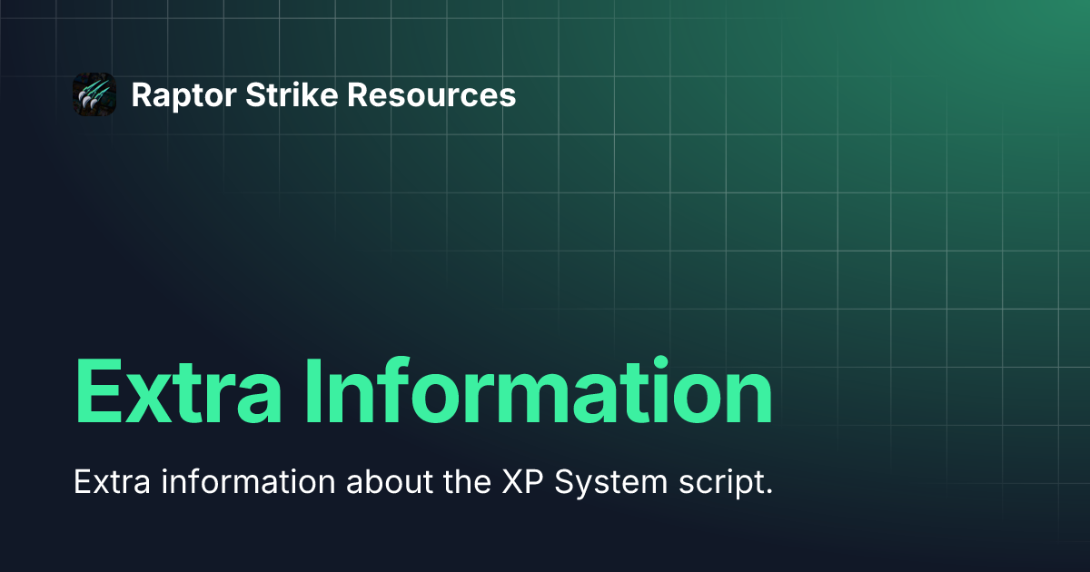 Extra Information | Raptor Strike Resources